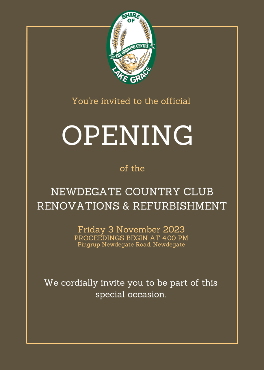 Newdegate Country Club » Shire of Lake Grace